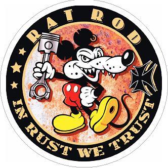 Rat Rod Rust we Trust Sticker