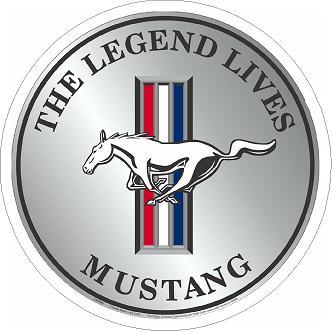 The Legend Lives Mustang Sticker - AS Design Print