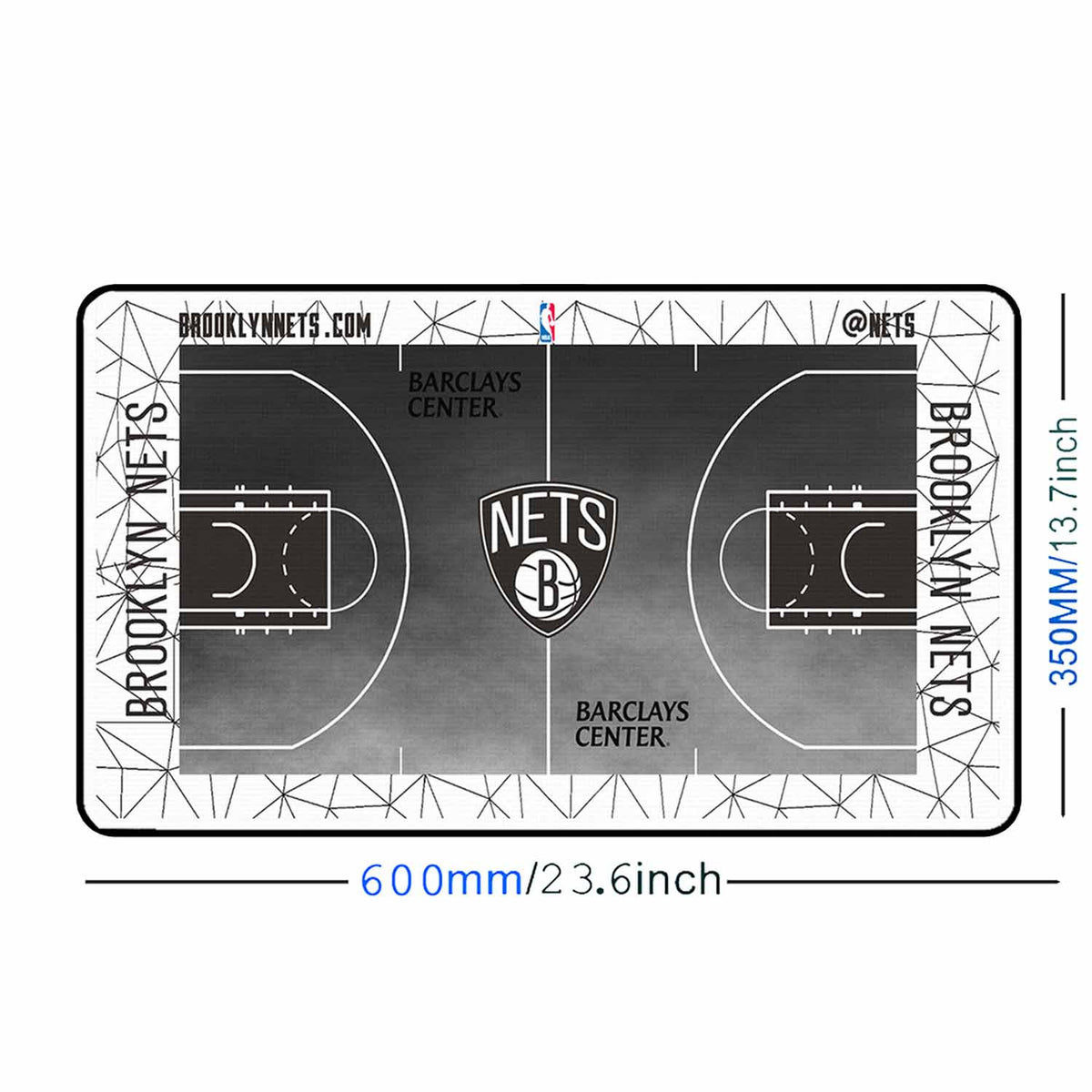Brooklyn Nets Themed NBA Desk / Gamer Pad - AS Design Print