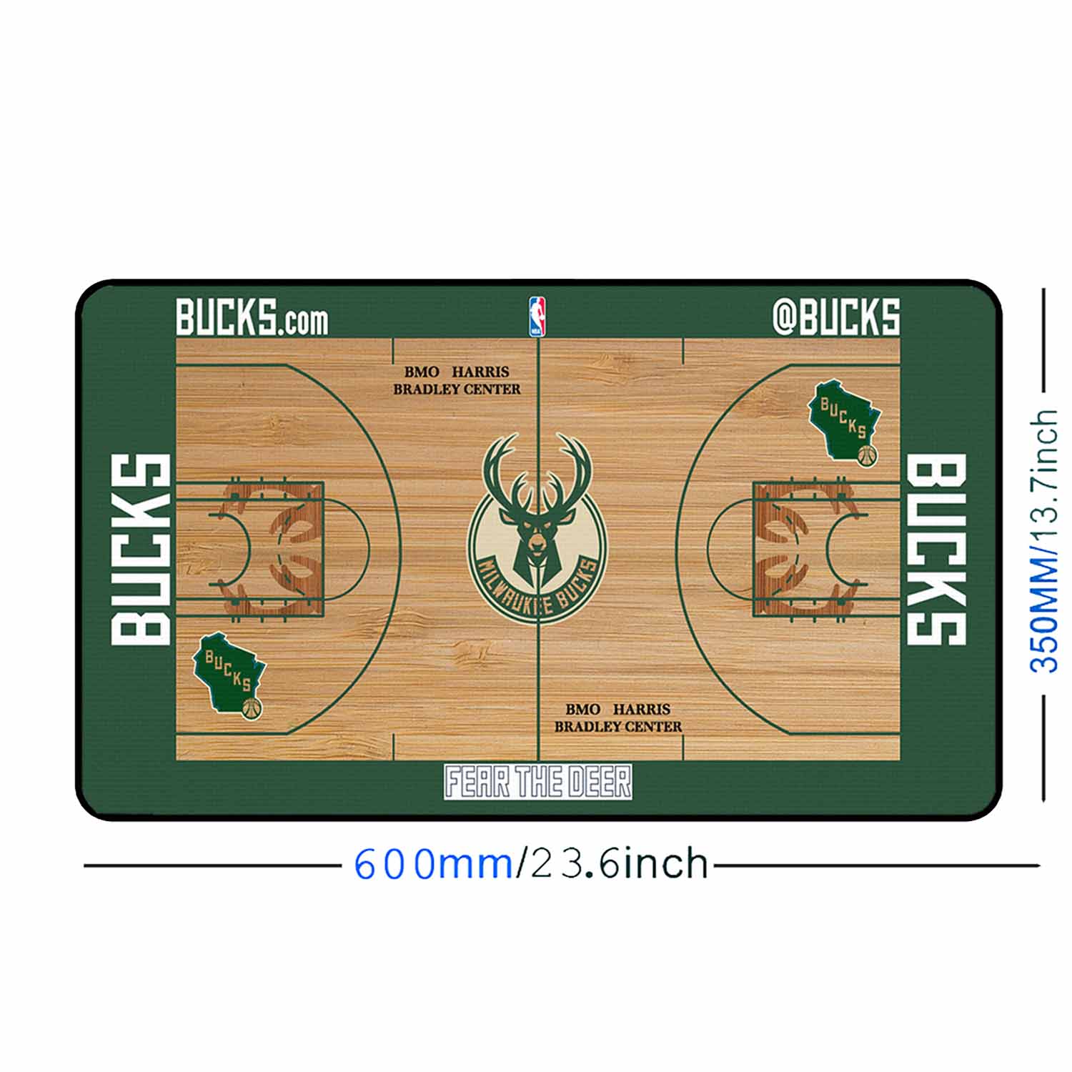 Milwaukee Bucks Themed NBA Desk / Gamer Pad - AS Design Print