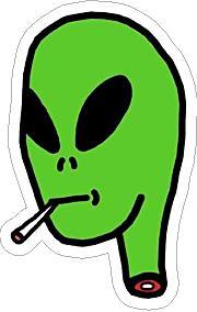 Alien Smoking Sticker - AS Design Print
